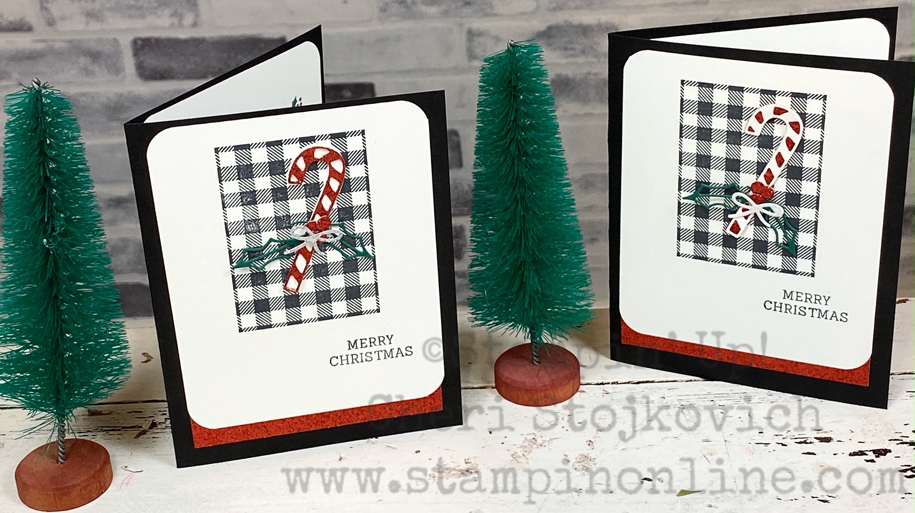 Simple Buffalo Check Handmade Christmas Card with Cup of Christmas ...