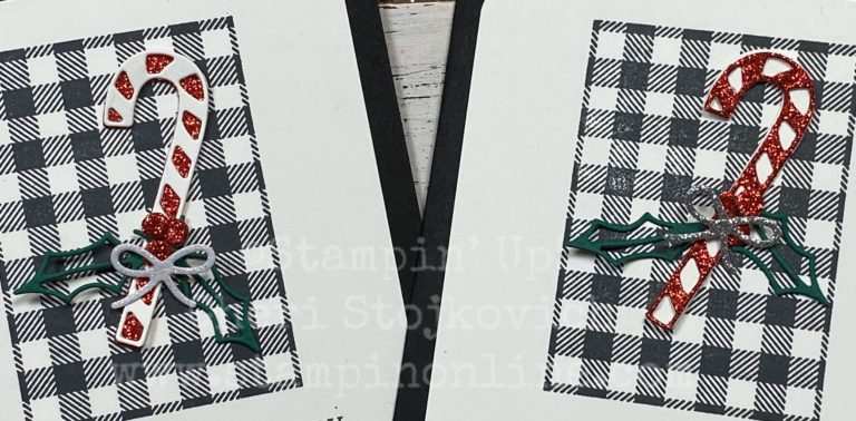 Quick DIY Handmade Buffalo Check Christmas card