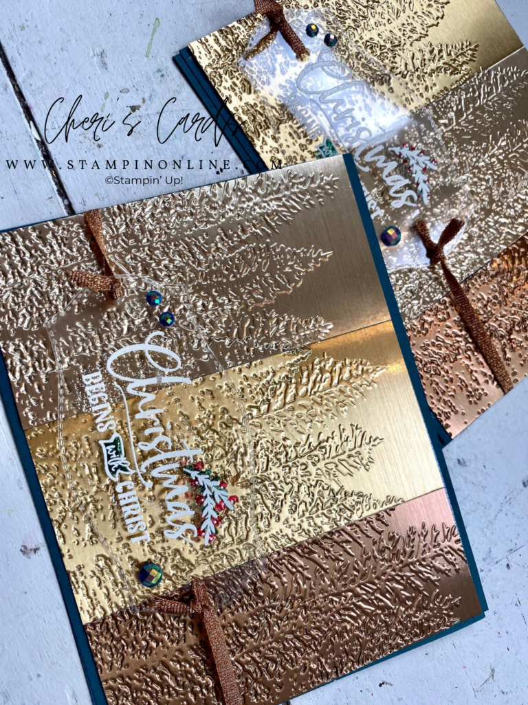 Evergreen Forest 3D Metallic Card with Embossed Window Sheet Tutorial ...