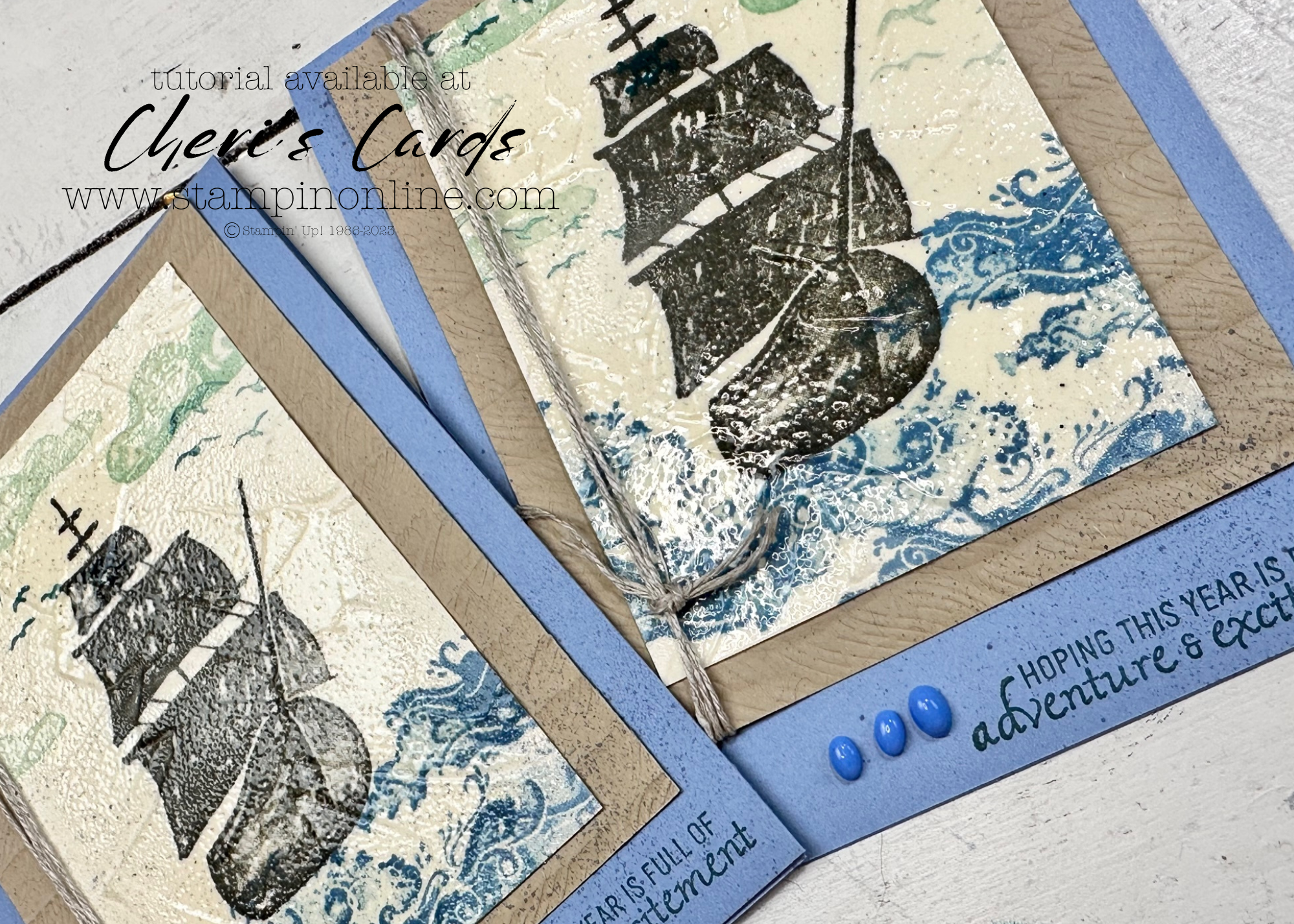 How To: Faux Water Card With On The Ocean Stampin’ Up! - Cheri's Cards
